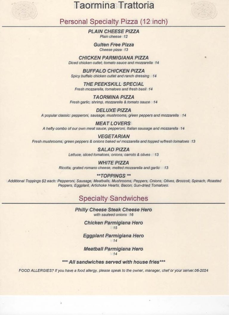 Dinner Menu - Where Great Food and Friendly Service Come Together!