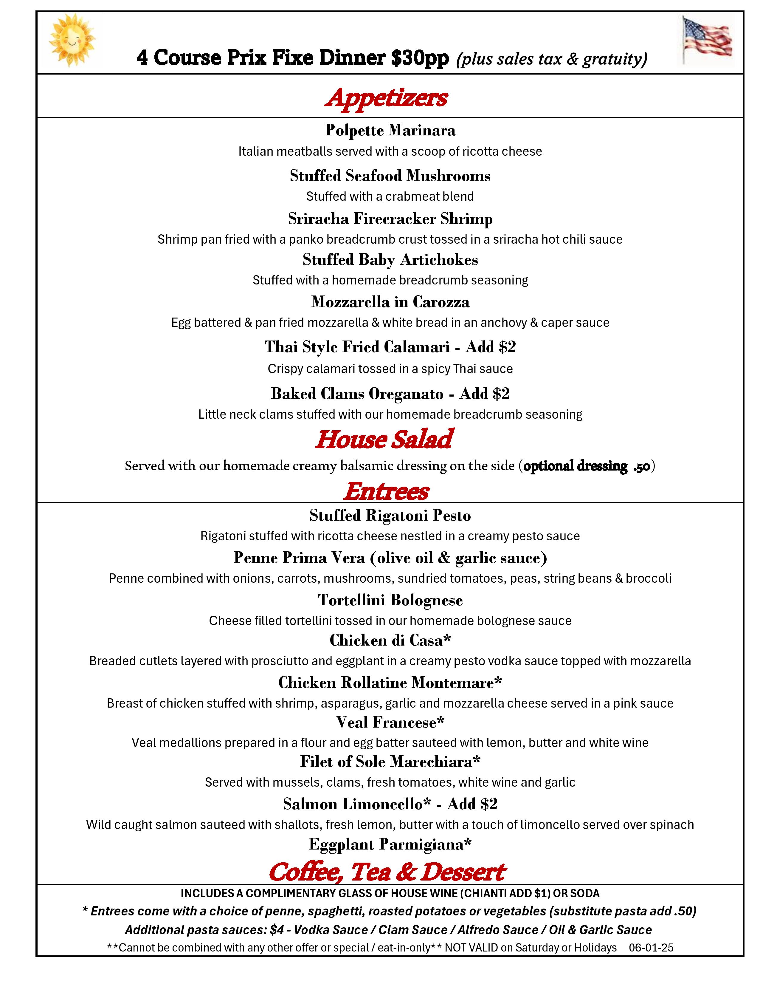 $30.00 Complete Dinner Menu (available Sunday to Friday) - Where Great ...